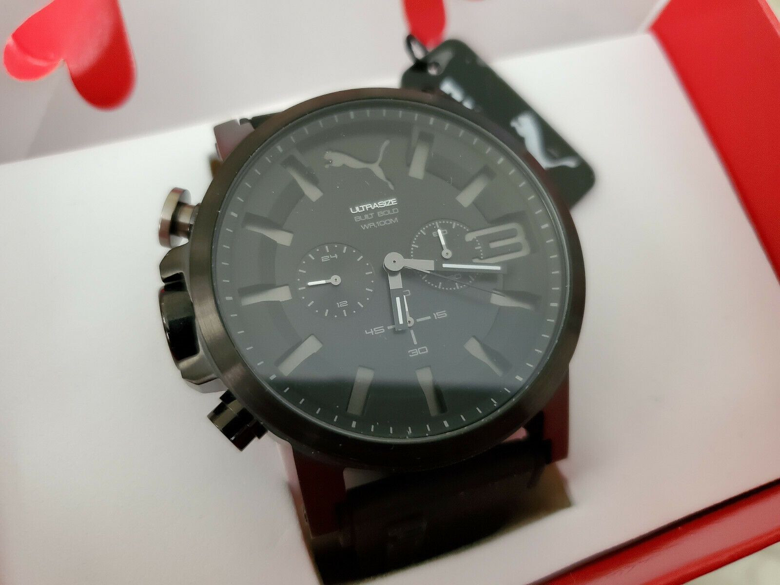NIB PUMA Ultrasize 50 Bold Chrono Black Wrist Watch LE PU103981002 WatchCharts Marketplace