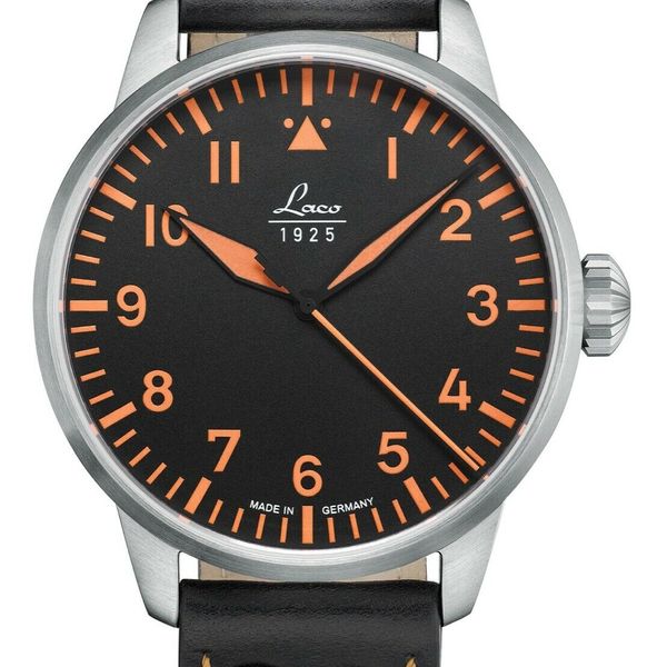 Laco 1925 PILOT WATCH BASIC NEAPEL ORANGE DIAL- AUTOMATIC 42MM Brand ...