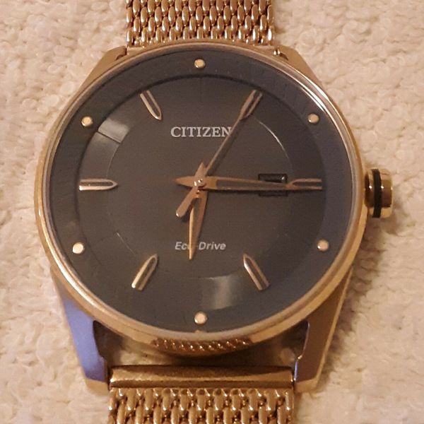 Citizen Eco-Drive Men's Watch - E111-S108675 - Gold Mesh Band - NIB ...