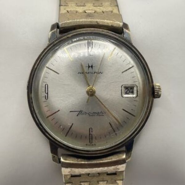 Hamilton thin-o-matic Watch 10k Gold Filled Bezel Stainless Steel Back ...