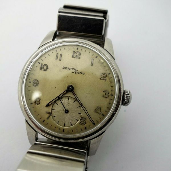 Zenith Sporto Vintage gents watch with glass display back very cool ...