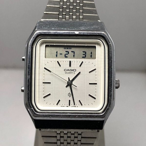 Vintage Casio 320 AT-552 Touch Calculator Ana-Digi Quartz Men's ...