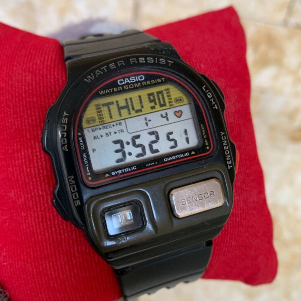 VINTAGE CASIO BP-100 WATCH JAPAN HEART RATE & BLOOD PRESSURE MONITOR ...