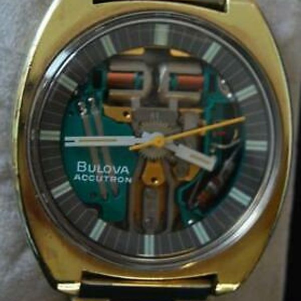 Bulova Accutron Spaceview Model 214 18K Heavy Gold Electroplate Bezel ...