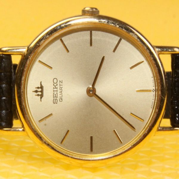 Women's SEIKO "5Y30-600A" Quartz Watch Leather Band MADE IN JAPAN ...