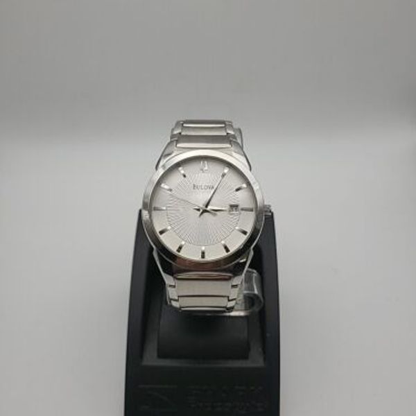 Bulova Men's Watch 96B015 38mm Silver Dial Date Stainless Steel 6.5 ...