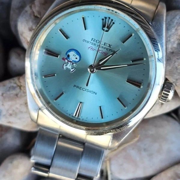 Vintage Rolex Air King 5502 Snoopy Ice Blue Dial | WatchCharts Marketplace