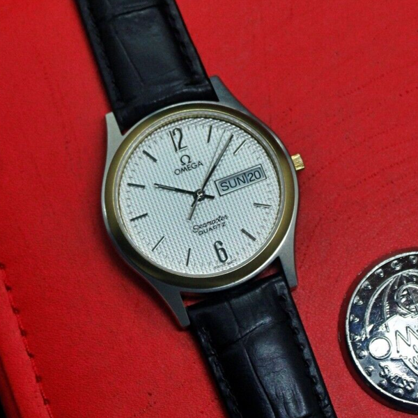 Vintage Omega Seamaster 1425 Silver Embossed Dial Day & Date Swiss ...