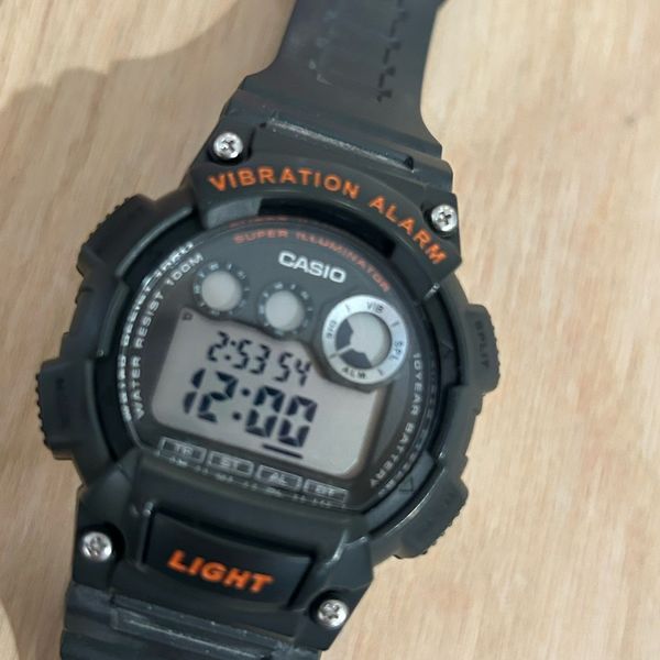 CASIO Vibration Alarm Super Illuminator 3416 W-735H Quartz Digital Men ...