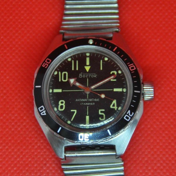 vintage military Soviet VOSTOK Amphibian Sniper Dial watch 2409a ref N ...