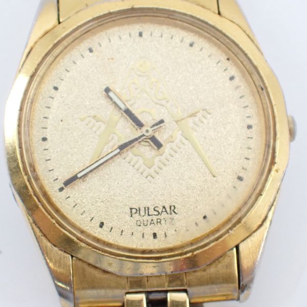 Pulsar Freemason Square & Compass Quartz Watch Masonic Seiko Epson ...