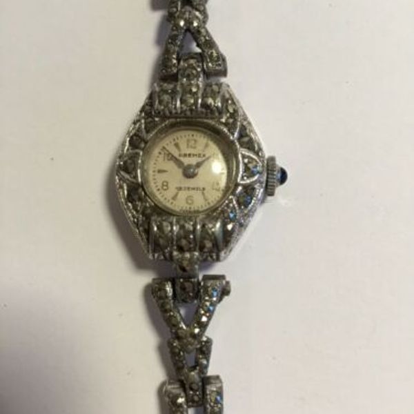 1930’s 40’s Vintage Ladies Watch By Premex A Cocktail Marcasite 18 ...