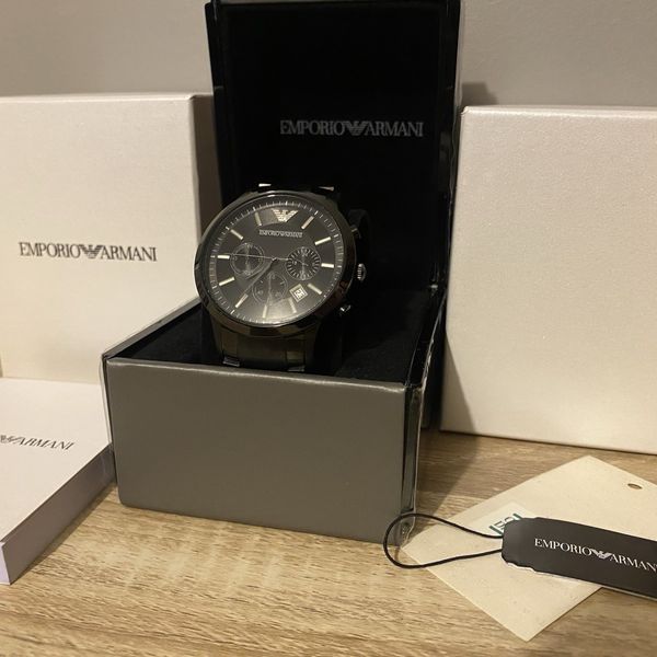 Emporio Armani AR2453 43mm Men's Classic Wristwatch - Black ...