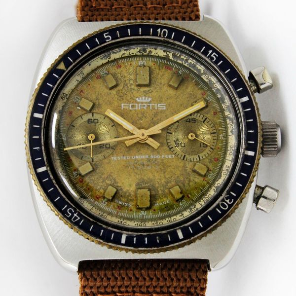 70s Vintage FORTIS Diving Chronograph Patina Dial 8011 Winding Steel ...
