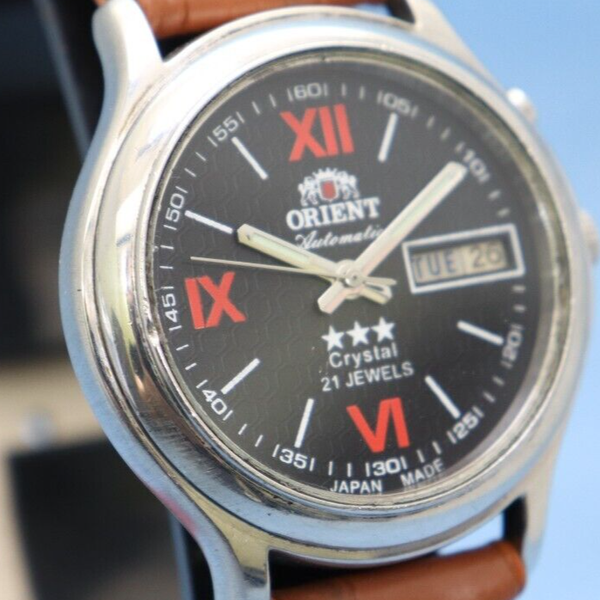 vintage orient day date automatic movement no. 46943 refurbished men's ...