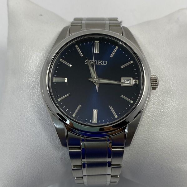 Seiko Essentials Quartz Blue Dial Stainless Steel Men's Watch SUR309 ...