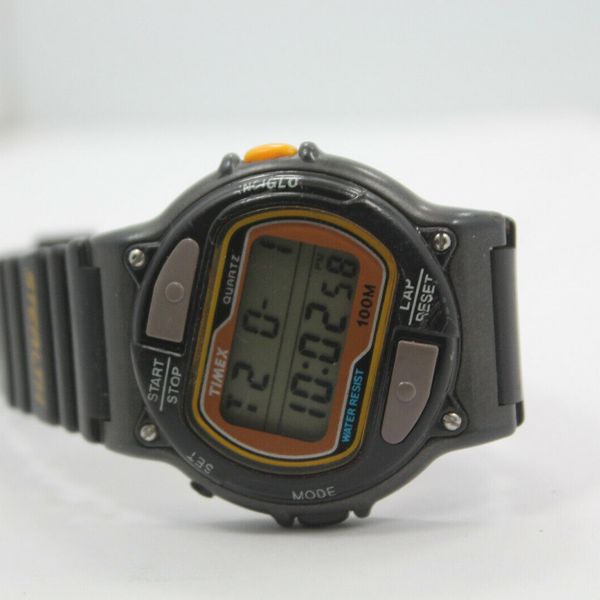 Vintage Timex Quartz 100m Water Resistant Digital Tilted Stealth Watch ...