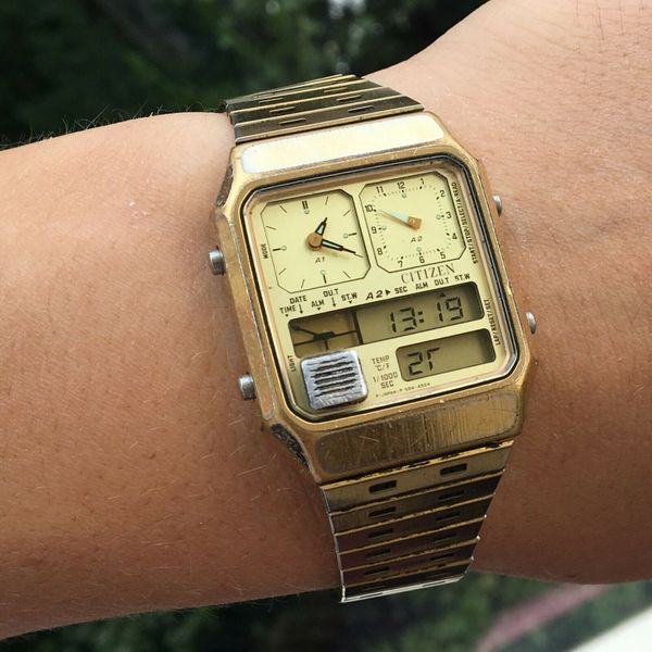 VINTAGE CITIZEN ANA-DIGI 8980 30-5049 ANALOG DIGITAL WATCH RARE ...