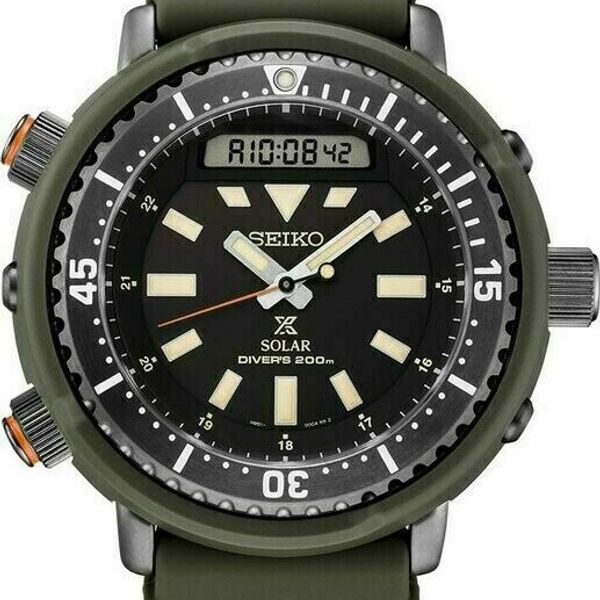 Seiko Arnie SNJ031 Hybrid Prospex Analog Digital 48mm Solar Diver Watch ...