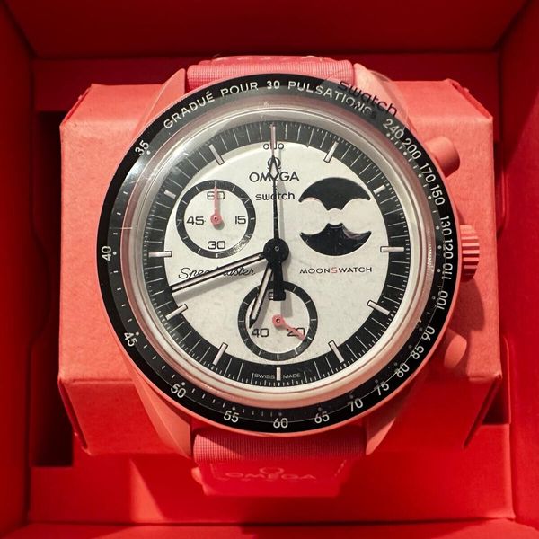 Omega X Swatch Moonswatch Mission To The Pink Moonphase Moon | Unworn w ...