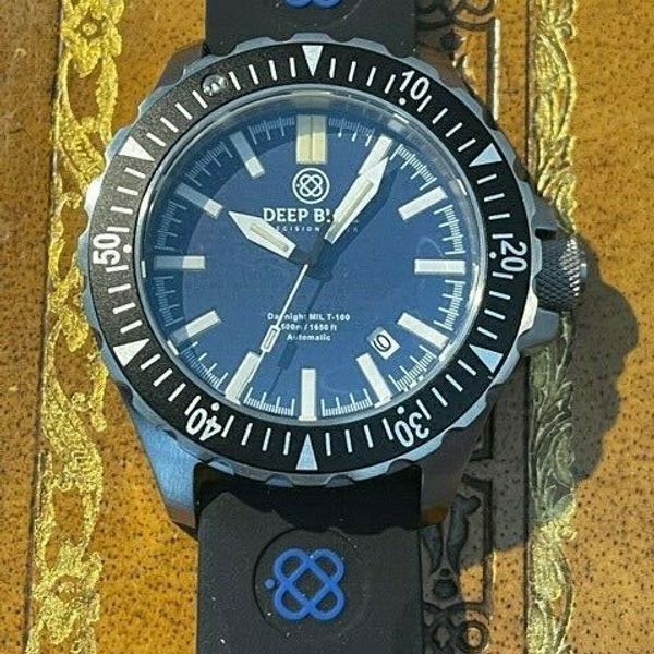 DEEP BLUE DAYNIGHT MIL T-100 TRITIUM BLUE FLAT TUBES- STAINLESS CASE ...