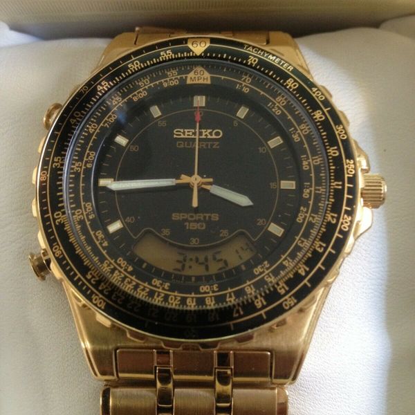 Vintage SEIKO Pilot watch H801-6000 Sports 150 Ana-Digi - near mint ...