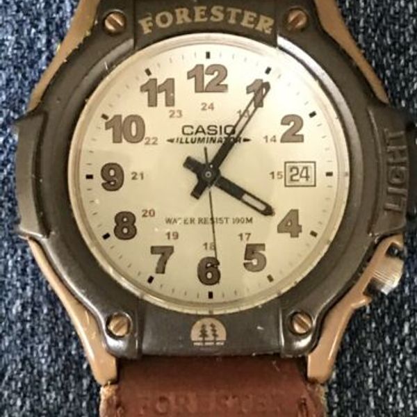 Casio Forester FT-500 2312 Men's Watch (NEW BATTERY) Brown Velco Band ...