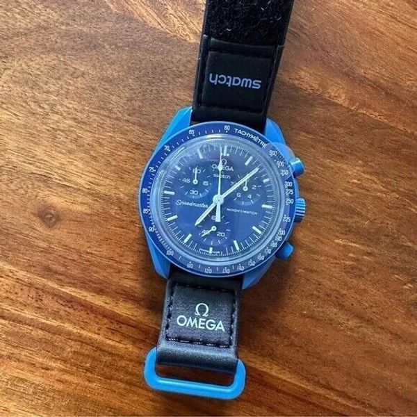 New Swatch x Omega Bioceramic Moonswatch Mission To Neptune Watch ...