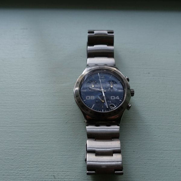 VINTAGE SWATCH 2002 LIGHTLY WORN.STAINLESS STEEL LINK BAND. IRONY ...