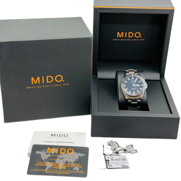 Mido Ocean Star Captain V Black Dial Caliber 80 Automatic Stainless ...