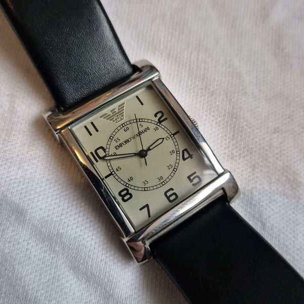 Mens Emporio Armani Vintage Art Deco Style Tank Watch | WatchCharts ...