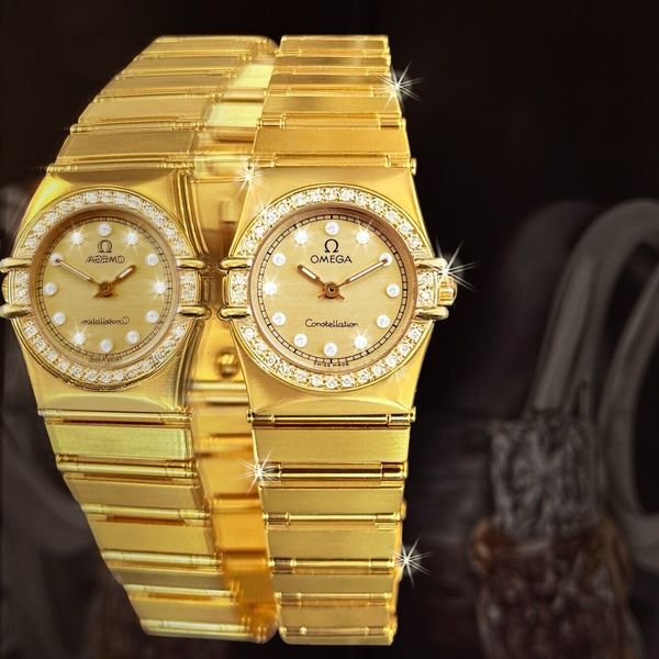 Authentic' OMEGA CONSTELLATION LADIE'S GOLD DIAL DIAMOND WATCH_MSRP ...