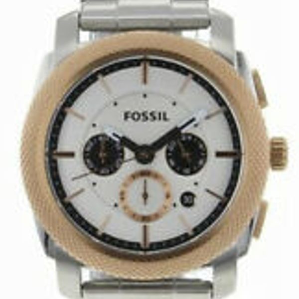 Fossil FS4714 Machine White Dial Stainless Chronograph Men's Watch new ...