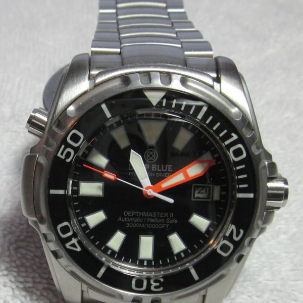 DEEP BLUE PRECISION DIVER DEPTHMASTER II 3000M/10000FT AUTOMATIC Black ...