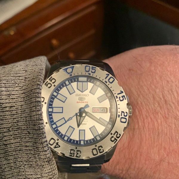SEIKO 5 Sports SRP481K1 Baby Mini Ice Blue Snow Monster Automatic With ...