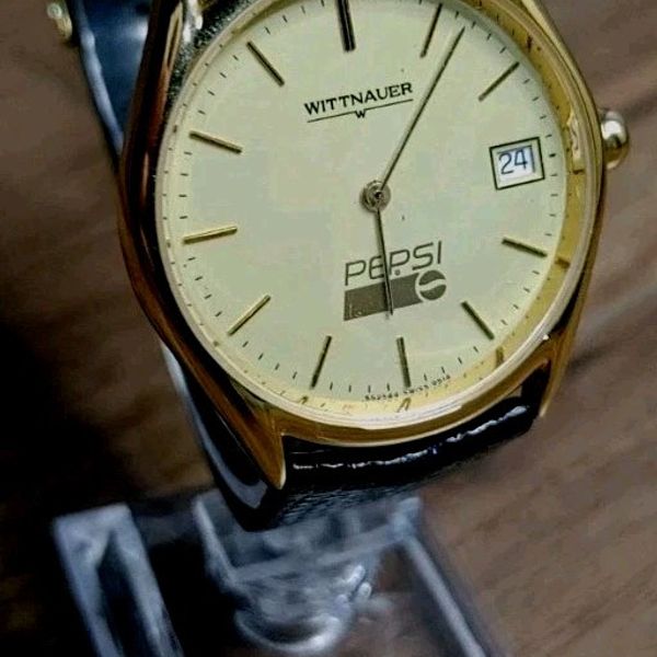 Pepsi Longines-Wittnauer Mens Quartz-ETA 955.122-All Original-Gold ...