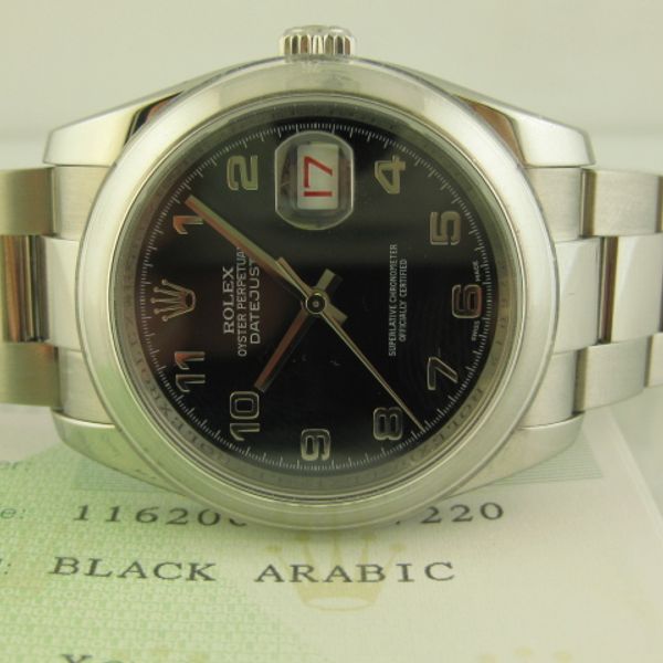 FS:Rolex Datejust Black Arabic Dial ref 116200 | WatchCharts Marketplace