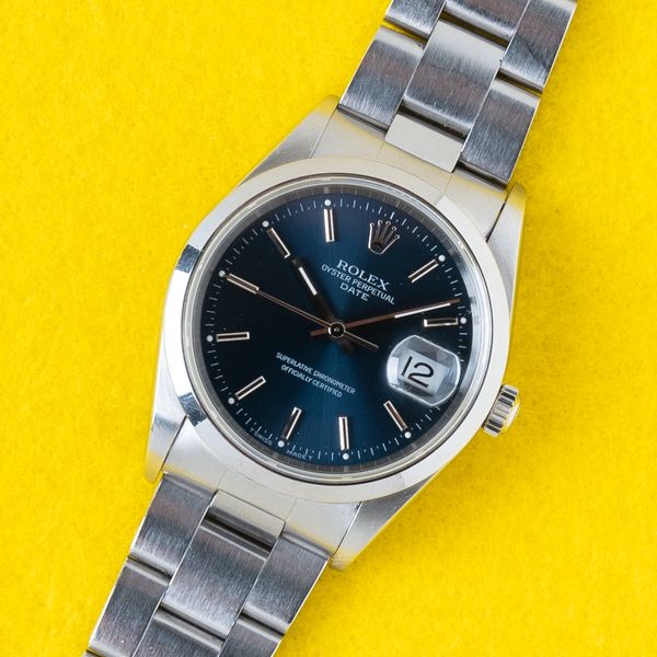 FS: 1998 Rolex Oyster Perpetual Date 15200 Blue Dial - Box and Papers ...