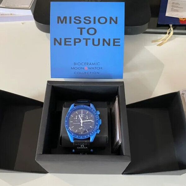 Omega X Swatch Mission to Neptune MoonSwatch Neptune Bioceramic Watch ...