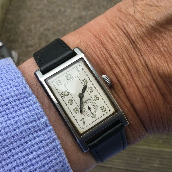 Rare Gallet ? Eterna ? Art Deco Clamshell Waterproof Mans Military ...