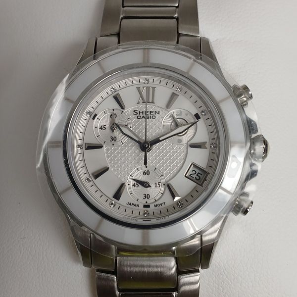 Casio Sheen SHE-5516 Wrist Watch w Box Chronograph Quartz Stainless ...