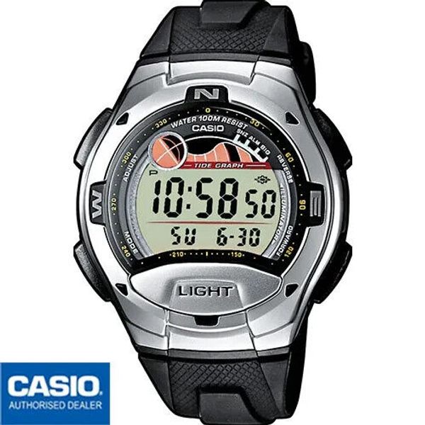 CASIO W-753-1AVCBâ ªOriginalâ ªGRAFICO DE MAREASâ ªFases Lunaresâ ...