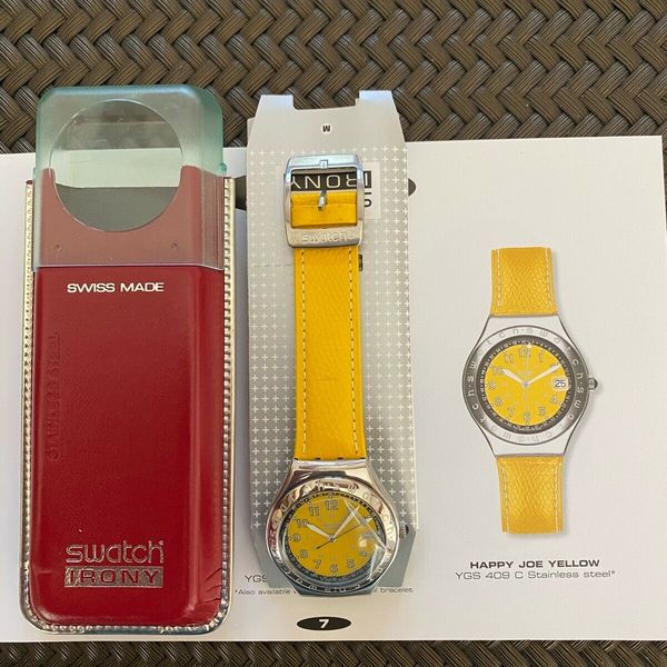 SWATCH IRONY Happy Joe Yellow YGS 409 C in mint/unworn condition from ...