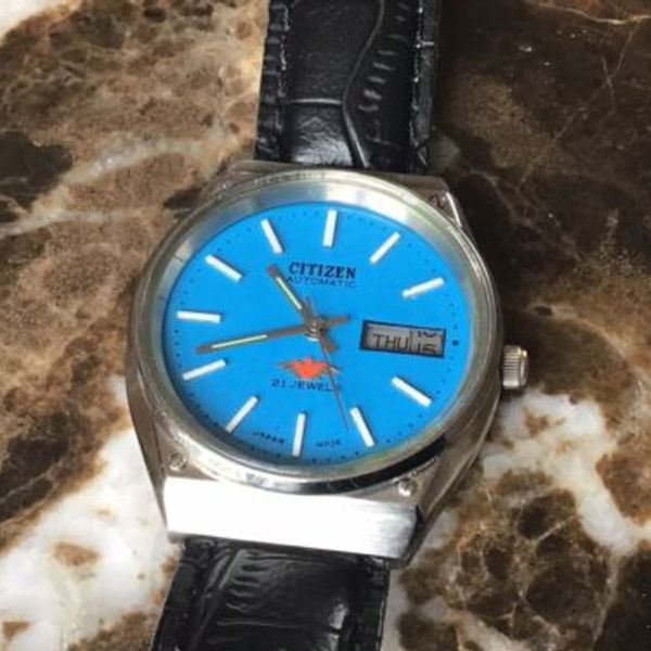 Vintage Citizen Automatic Mens Watch,21 Jewels,71-3236,GN-4W-S, RARE Blue Face | WatchCharts ...