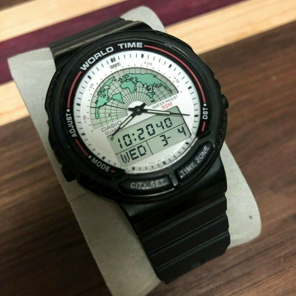 Casio AW-21 Vintage Analog Digital Ana-Digi Watch - 80s World Time ...