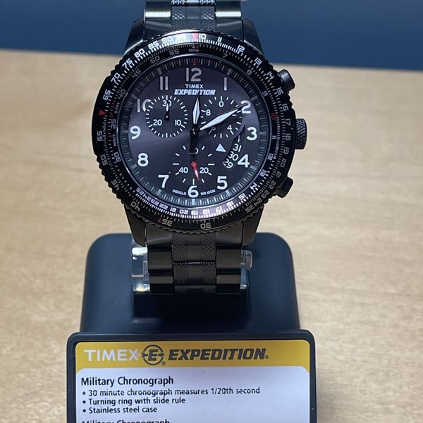 TIMEX EXPEDITION WATCH - CHRONOGRAPH- STAINLESS- T49825 *NEW OLD STOCK ...