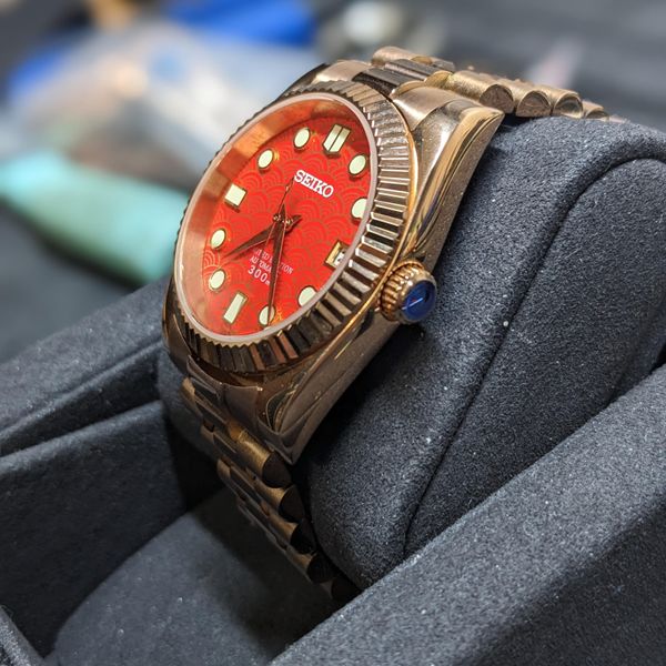 [WTS] Custom DJ Mod: "Rose Gold Lunar Datejust" - Seiko NH35 Auto 36mm Presidential ...