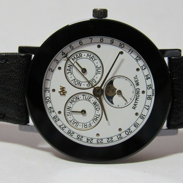 RAYMOND WEIL 5405 TRIPLE CALENDAR MOONPHASE WATCH, MINT WITH PAPERWORK ...