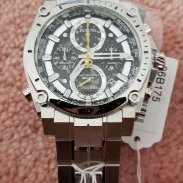 Bulova Precisionist Men's Quartz Chronograph Silver-Tone Bracelet Watch ...