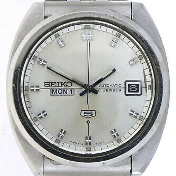 VINTAGE SEIKO 5 DAY-DATE HERRENUHR JAPAN MADE AUTOMATIK REF. 6119-7183 ...